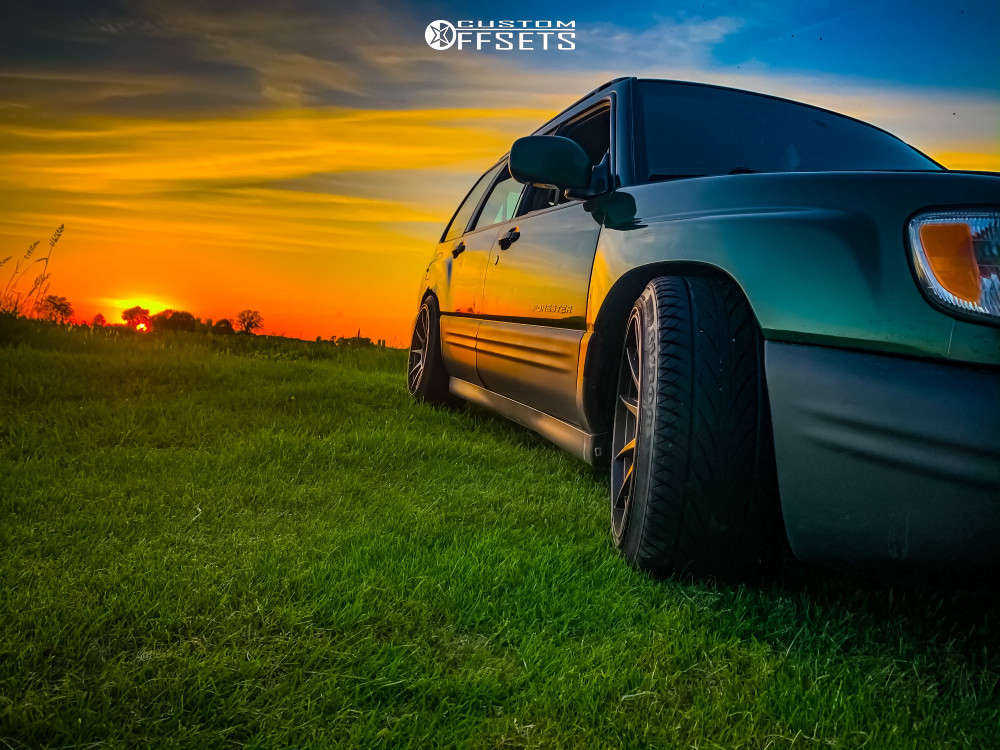 2002 Subaru Forester with 18x9.5 22 ESR Sr13 and 225/40R18 Federal ...