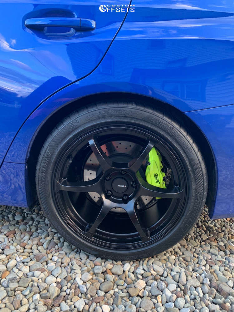 2020 Subaru WRX STI with 18x9.5 38 AVID1 AV26 and 255/40R18 Vercelli Strada Ii and Stock ...