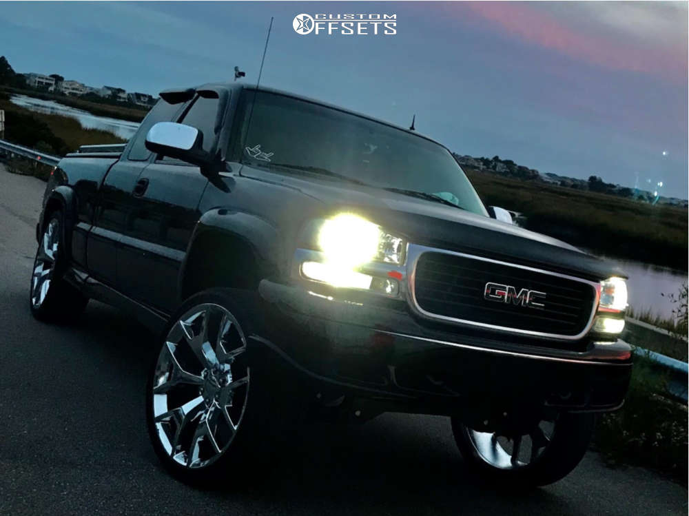 2002 GMC Sierra 1500 with 26x10 25 Eclipse Replica LX-Nine and 33/12 ...