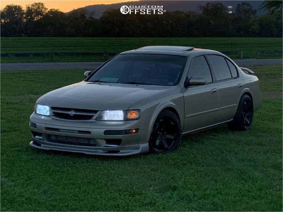 1997 Nissan Maxima with 18x9.5 24 Rota Grid and 265/30R18 Firestone All ...