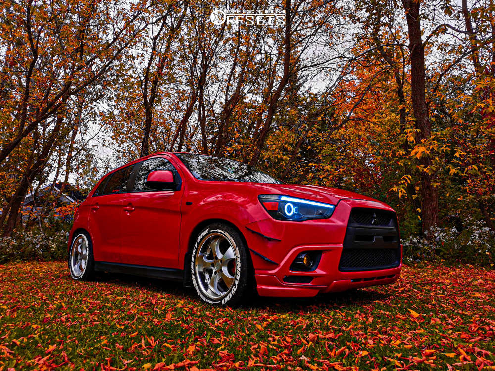 2011 Mitsubishi Outlander Sport with 18x8.5 40 AME Shallen CX and 225 ...