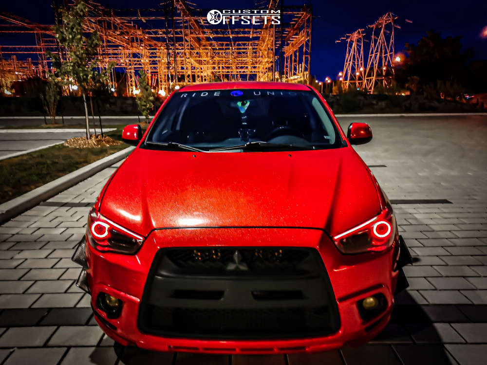 2011 Mitsubishi Outlander Sport with 18x8.5 40 AME Shallen CX and 225 ...