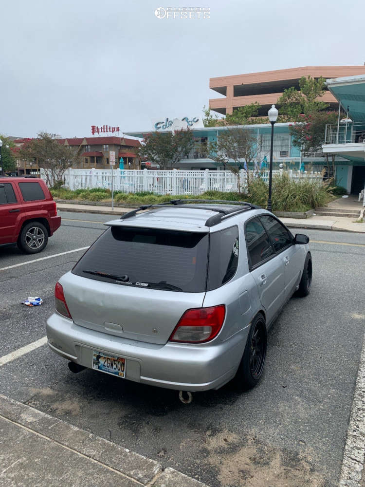 2002 Subaru Impreza with 18x9.5 35 ESR Sr09 and 235/40R18 Continental Extreme Contact Dws06 and ...