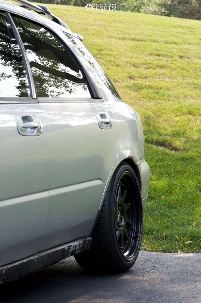 2002 Subaru Impreza with 18x9.5 35 ESR Sr09 and 235/40R18 Continental ...