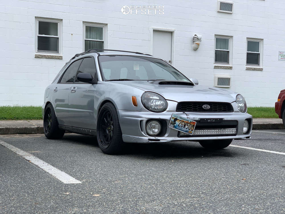 2002 Subaru Impreza with 18x9.5 35 ESR Sr09 and 235/40R18 Continental ...