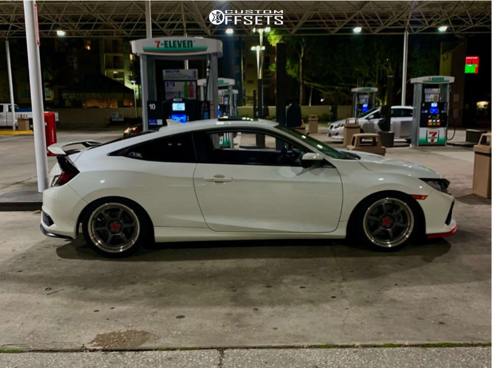 2017 Honda Civic with 18x9.5 38 Kansei Roku and 245/40R18 Hankook ...