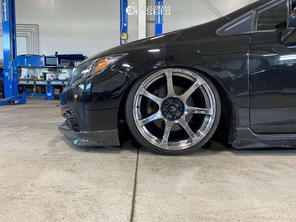 2013 Honda Civic with 18x9 25 Cosmis Racing Mr7 and 215/35R18 Achilles ...