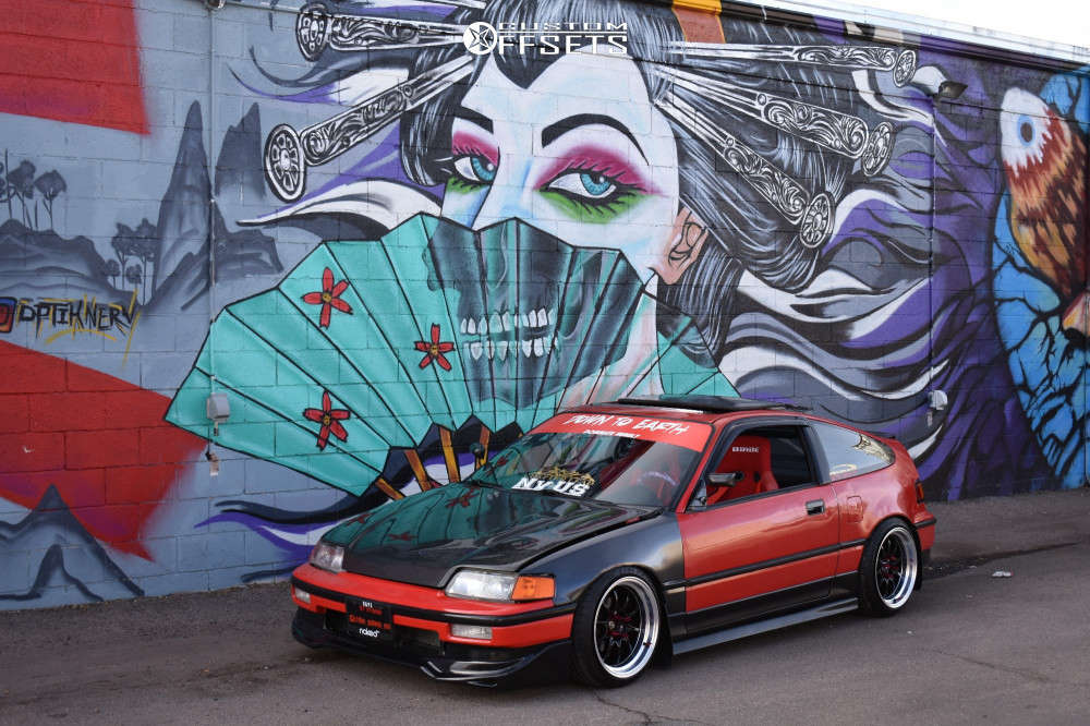 1990 Honda CRX with 16x8 15 MST Mt11 and 195/40R16 Federal Evolution St ...