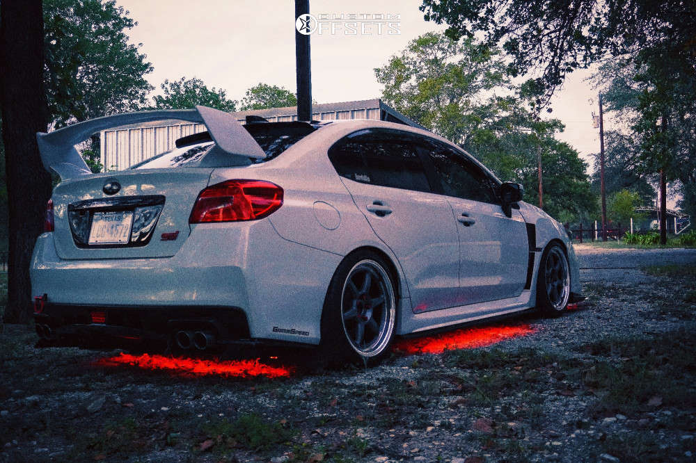 2017 Subaru WRX STI with 18x9.5 38 Kansei Roku and 255/35R18 Michelin ...