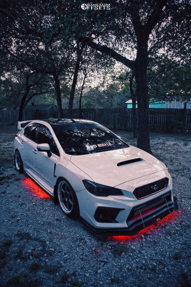 2017 Subaru WRX STI with 18x9.5 38 Kansei Roku and 255/35R18 Michelin ...