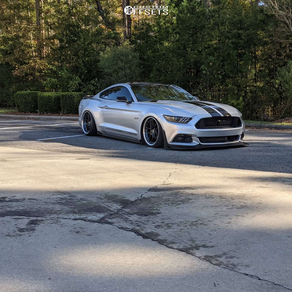 2016 Ford Mustang with 19x9.5 22 ESR Cs15 and 255/30R19 Lexani Lx ...