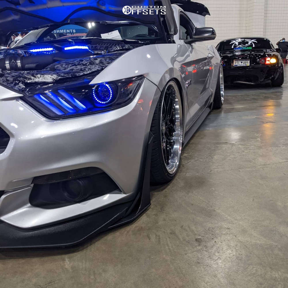 2016 Ford Mustang with 19x9.5 22 ESR Cs15 and 255/30R19 Lexani Lx ...