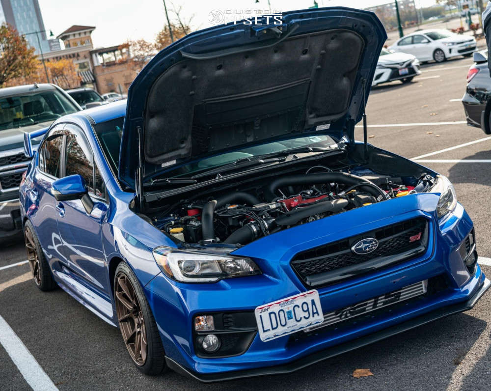 2016 Subaru WRX STI with 18x9.5 38 Enkei Tsv and 255/35R18 Continental ...