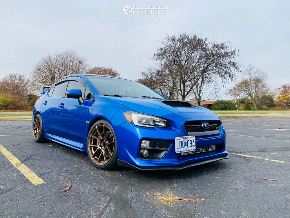 2016 Subaru WRX STI with 18x9.5 38 Enkei Tsv and 255/35R18 Continental ExtremeContact DWS06 PLUS ...