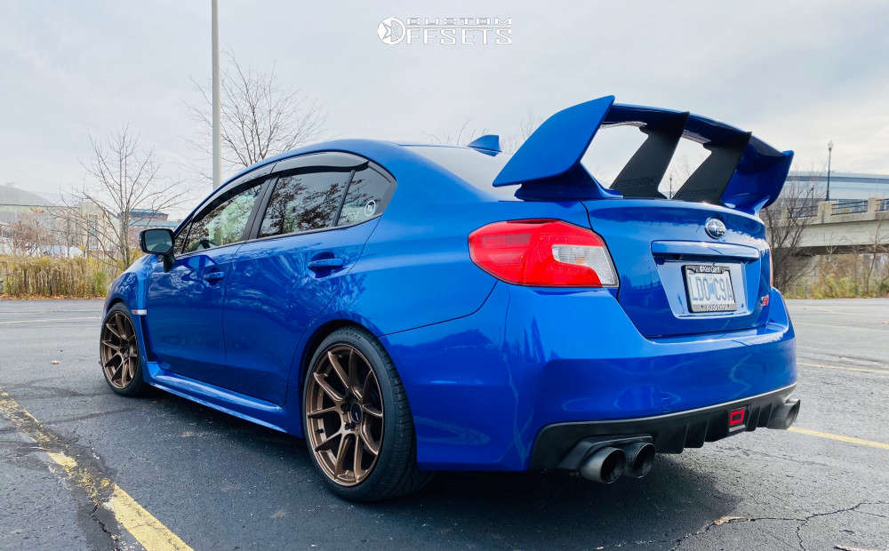 2016 Subaru WRX STI with 18x9.5 38 Enkei Tsv and 255/35R18 Continental ...