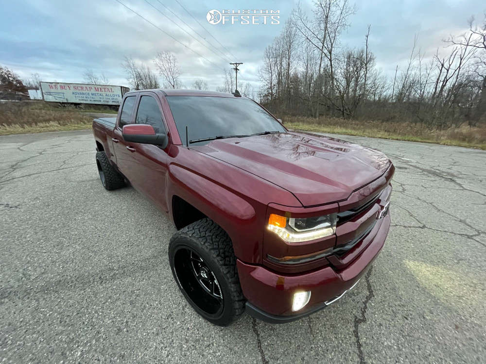2017 Chevrolet Silverado 1500 with 22x12 -44 Dropstars 655bm and 33/12 ...