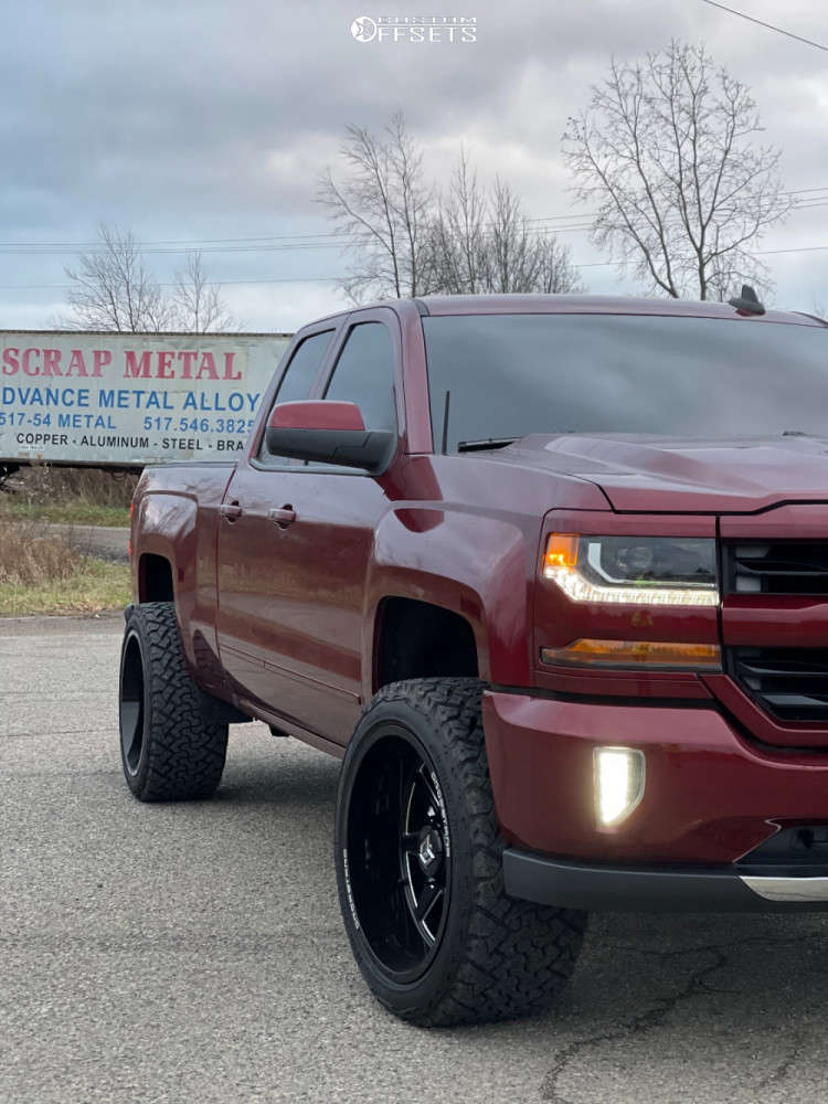2017 Chevrolet Silverado 1500 with 22x12 -44 Dropstars 655bm and 33/12 ...