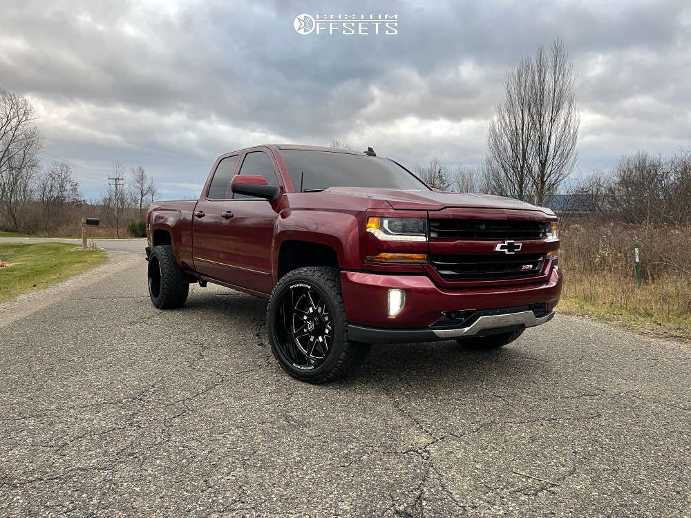 2017 Chevrolet Silverado 1500 with 22x12 -44 Dropstars 655bm and 33/12 ...
