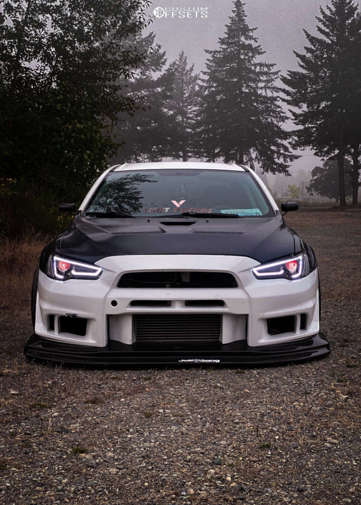 2010 Mitsubishi Lancer with 18x11 -7 Volk Te37v Mark Ii and 275/35R18 ...