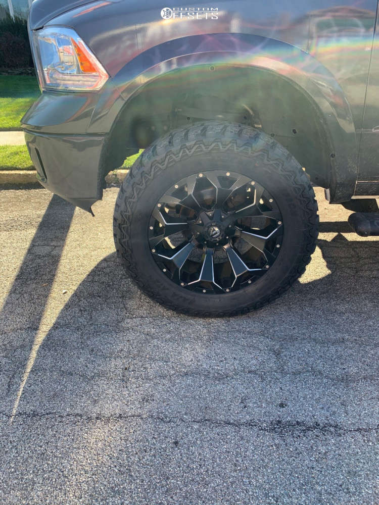 2017 Ram 1500 with 22x12 -44 Fuel Assault and 37/12.5R22 Mickey ...