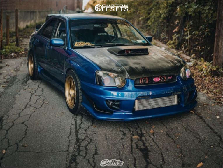 2004 Subaru WRX STI with 17x9.5 18 Desmond Regamaster and 255/45R17 ...