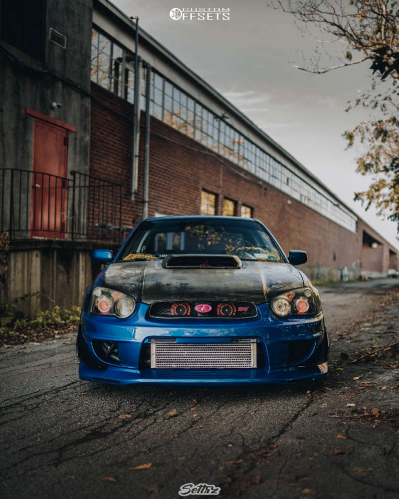 2004 Subaru WRX STI with 17x9.5 18 Desmond Regamaster and 255/45R17 ...