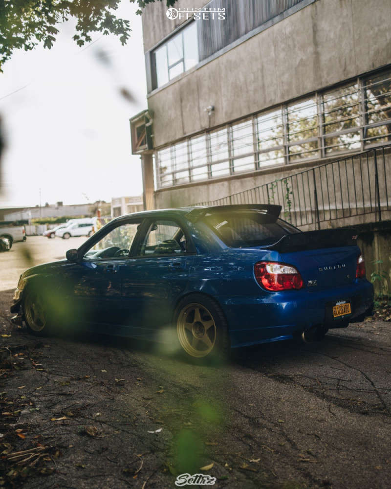 2004 Subaru WRX STI with 17x9.5 18 Desmond Regamaster and 255/45R17 ...