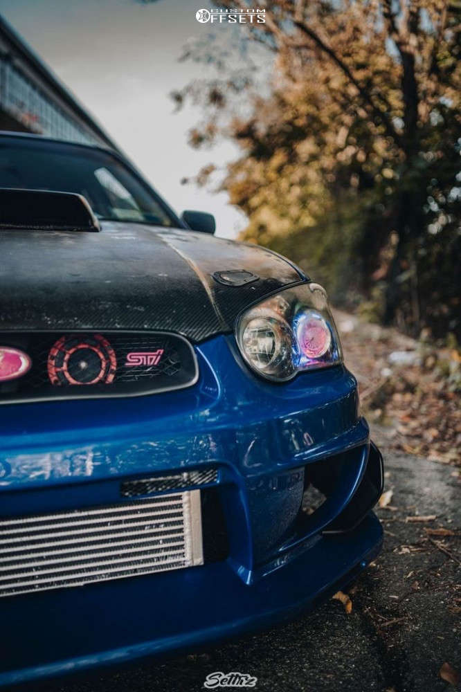 2004 Subaru WRX STI with 17x9.5 18 Desmond Regamaster and 255/45R17 ...