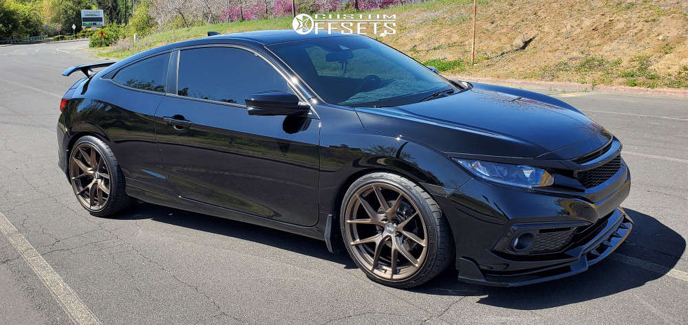 2020 Honda Civic with 19x9.5 35 ESR Rf2 and 245/35R19 Nitto Nt555 G2 ...
