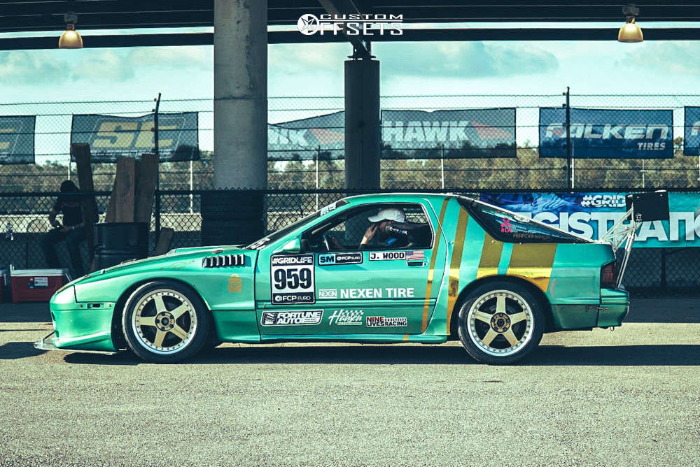 1987 Mazda RX-7 with 17x8.5 30 Rays Engineering MS01 and 225/45R17 ...