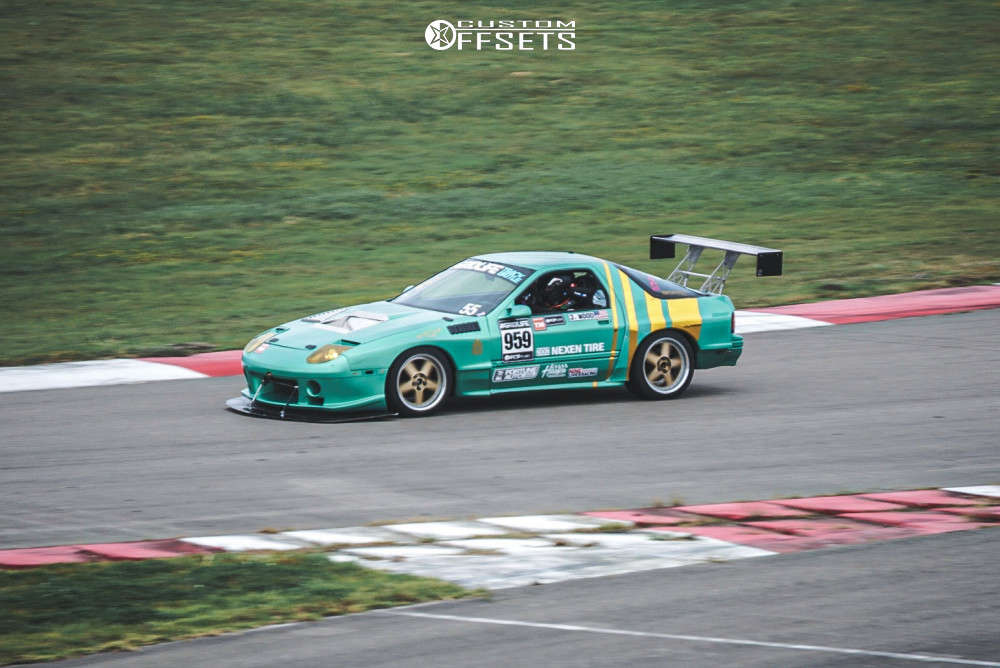 1987 Mazda RX-7 with 17x8.5 30 Rays Engineering MS01 and 225/45R17 ...