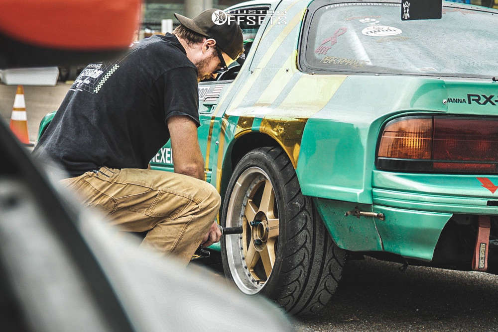 1987 Mazda RX-7 with 17x8.5 30 Rays Engineering MS01 and 225/45R17 ...