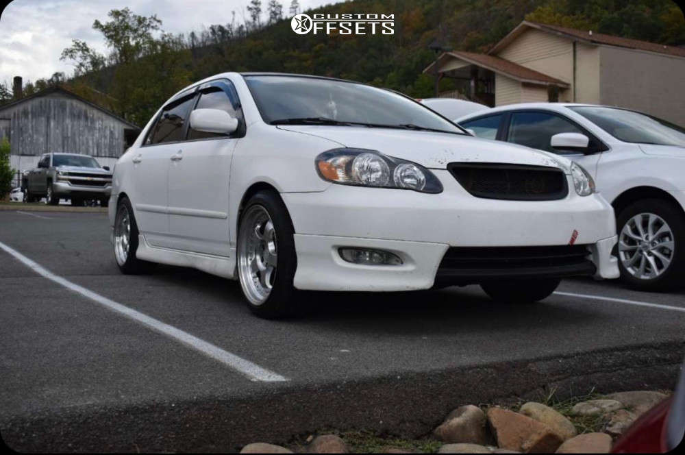 2006 Toyota Corolla with 17x8.5 30 ESR Sr06 and 215/45R17 Toyo Tires ...