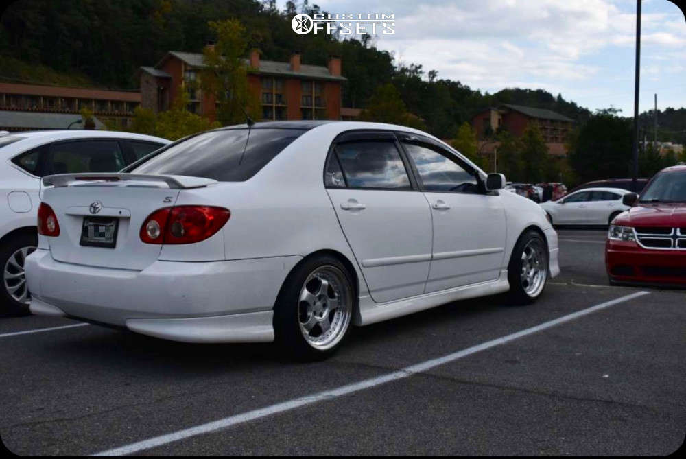 2006 Toyota Corolla with 17x8.5 30 ESR Sr06 and 215/45R17 Toyo Tires ...