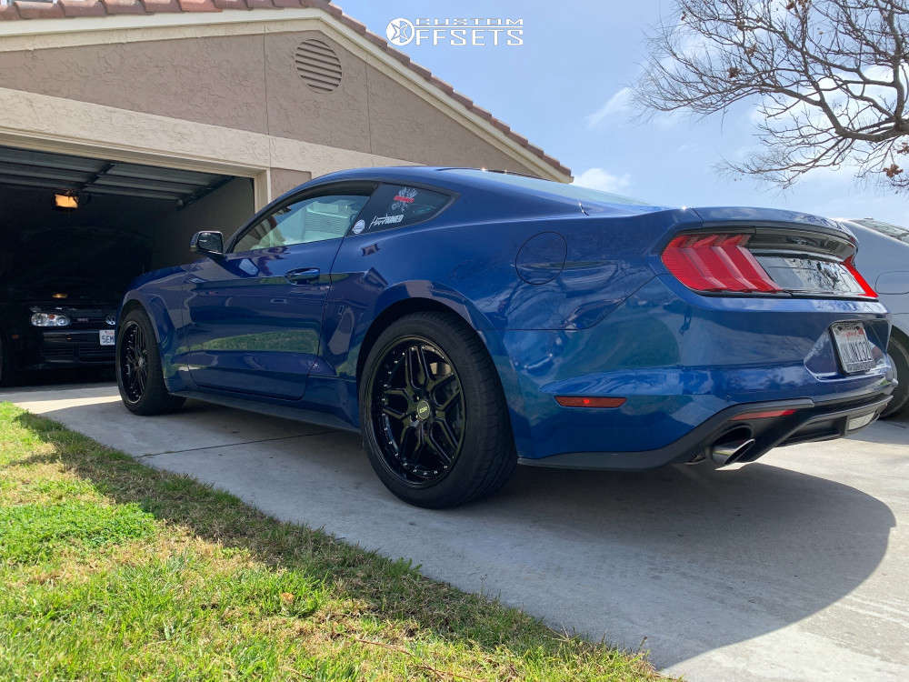 2018 Ford Mustang with 19x9.5 22 ESR Cs15 and 265/40R19 Uniroyal ...