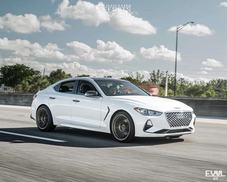 2020 Genesis G70 with 19x9.5 22 AVID1 AV20 and 235/35R19 Cosmo Mucho ...