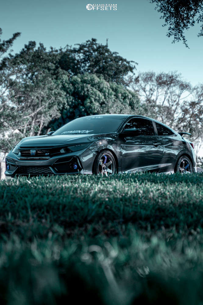 2020 Honda Civic with 18x8.5 35 AVID1 AV6 and 235/40R18 Goodyear Eagle ...