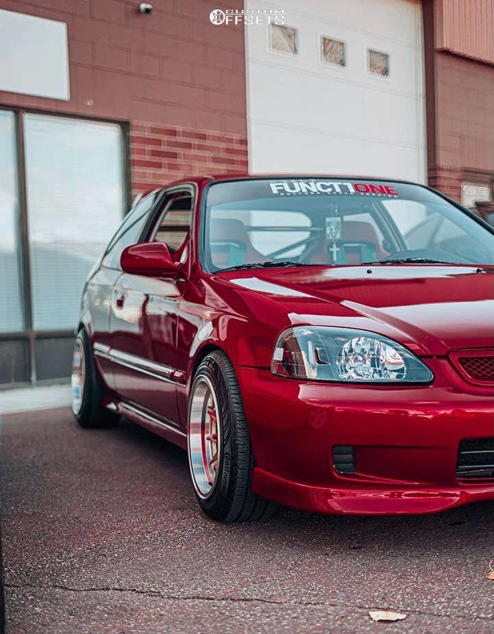 1998 Honda Civic with 15x8.5 17 Ruff R358 and 205/50R15 Continental ...