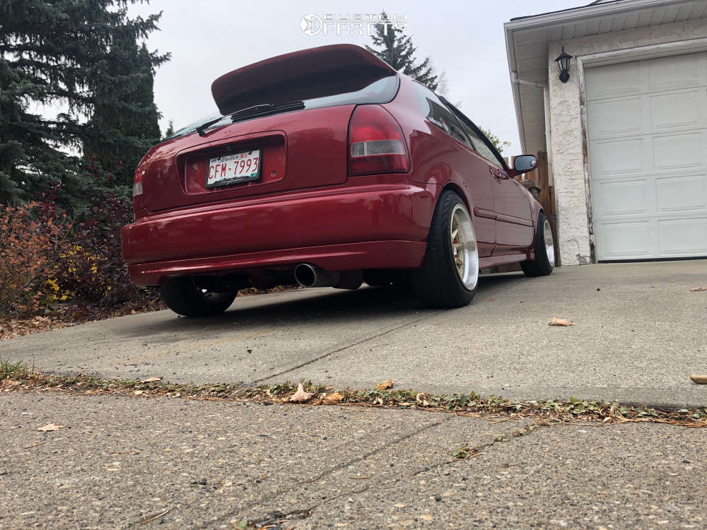 1998 Honda Civic with 15x8.5 17 Ruff R358 and 205/50R15 Continental ...