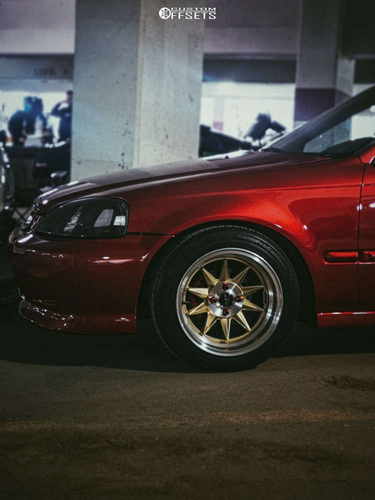 1998 Honda Civic with 15x8.5 17 Ruff R358 and 205/50R15 Continental ...