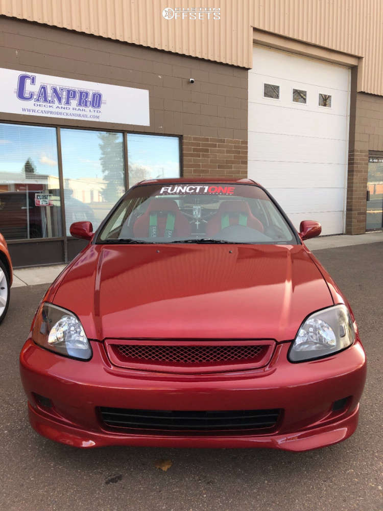 1998 Honda Civic with 15x8.5 17 Ruff R358 and 205/50R15 Continental ...