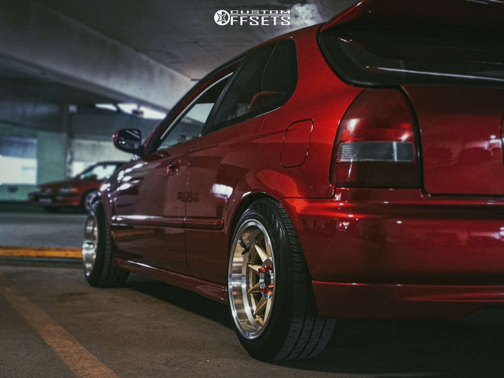 1998 Honda Civic with 15x8.5 17 Ruff R358 and 205/50R15 Continental ...