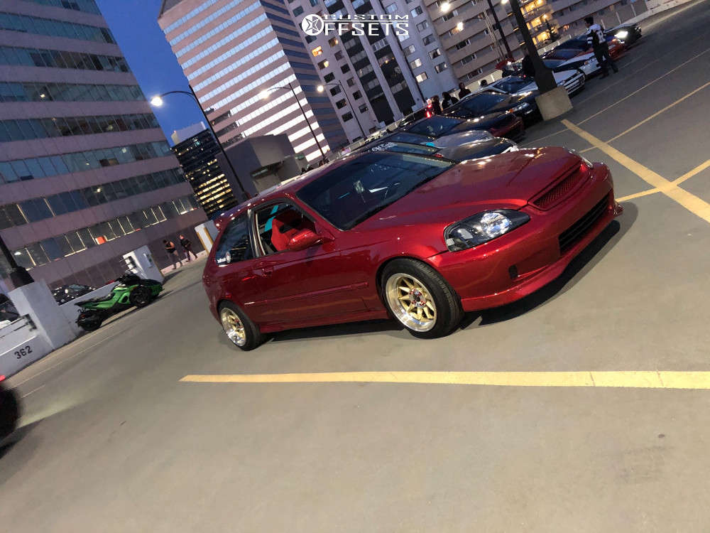 1998 Honda Civic with 15x8.5 17 Ruff R358 and 205/50R15 Continental ...