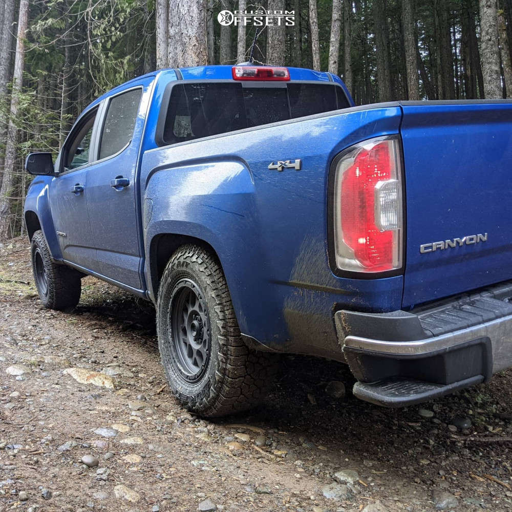 2018 GMC Canyon with 17x9 18 KMC Km535 and 32/10.5R17 Falken Wildpeak ...