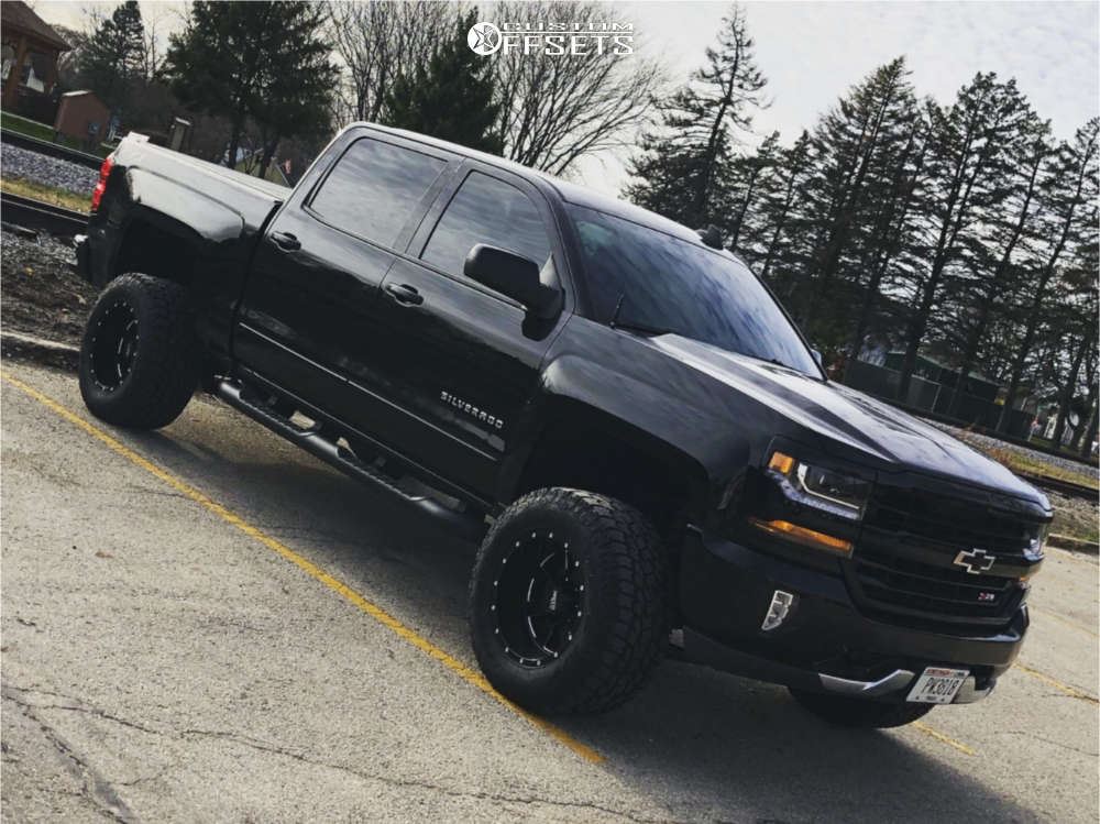 2018 Chevrolet Silverado 1500 with 18x12 -44 Moto Metal Mo962 and 325 ...