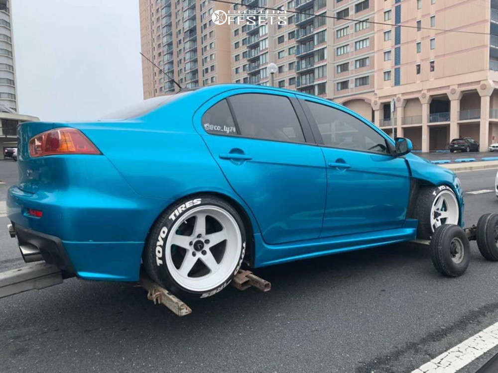 2008 Mitsubishi Lancer with 18x10 20 Cosmis Racing Xt-005r and 225 ...