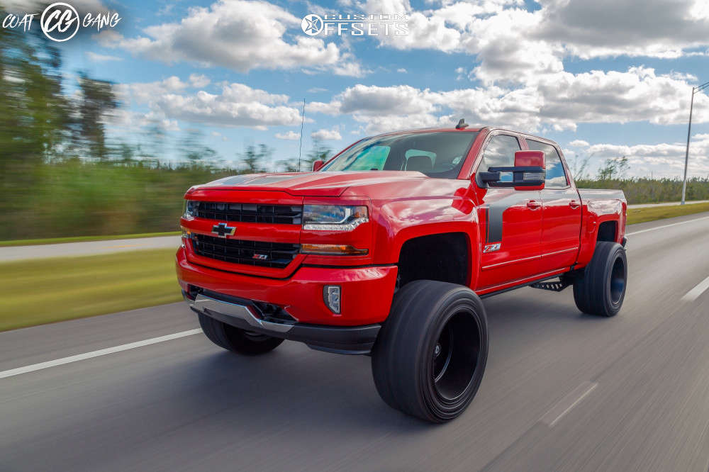 2017 Chevrolet Silverado 1500 with 22x14 -76 Hostile Jigsaw and 375/45R22 Nitto Trail Grappler ...