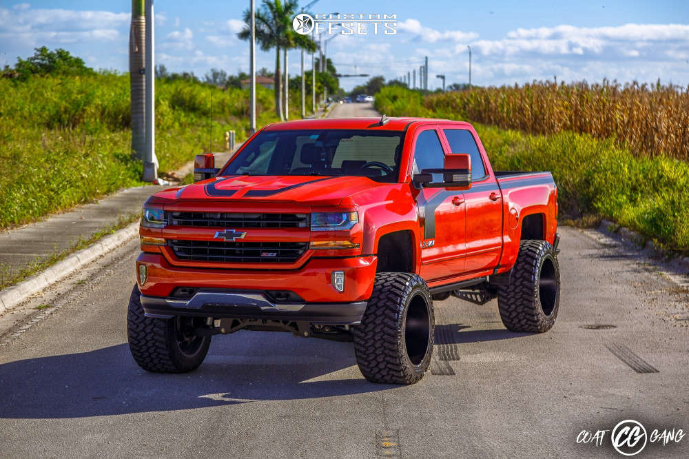 2017 Chevrolet Silverado 1500 with 22x14 -76 Hostile Jigsaw and 375/45R22 Nitto Trail Grappler ...