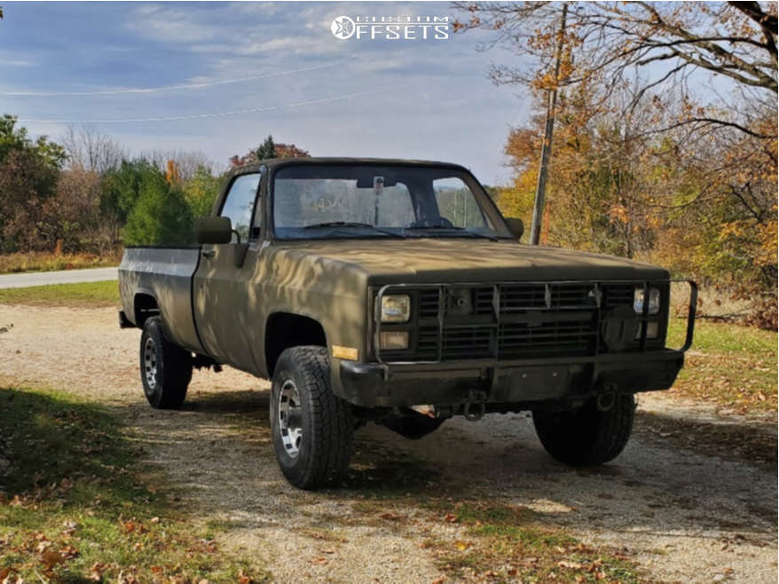 1986 Chevrolet K30 Wheel Offset Flush Stock | 1418229 | Custom Offsets