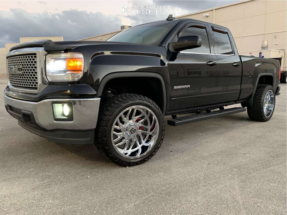 2015 GMC Sierra 1500 with 22x12 -44 TIS 544C and 33/12.5R22 AMP Terrain Attack At A and ...